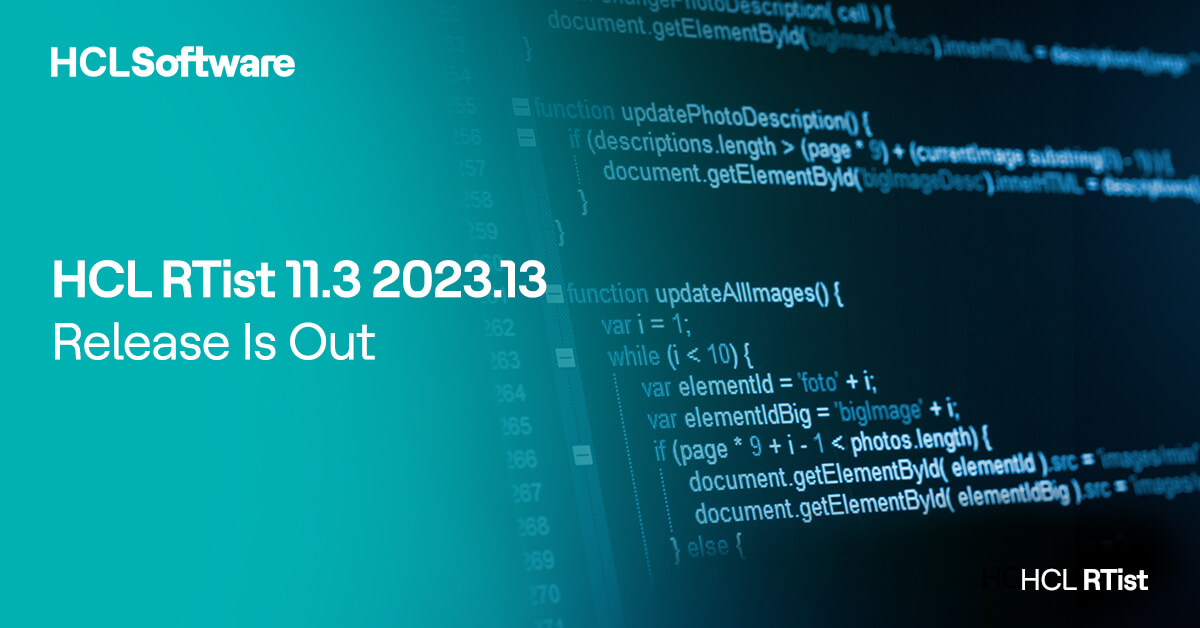 New HCL RTist 11.3 2023.13 Release Is Out